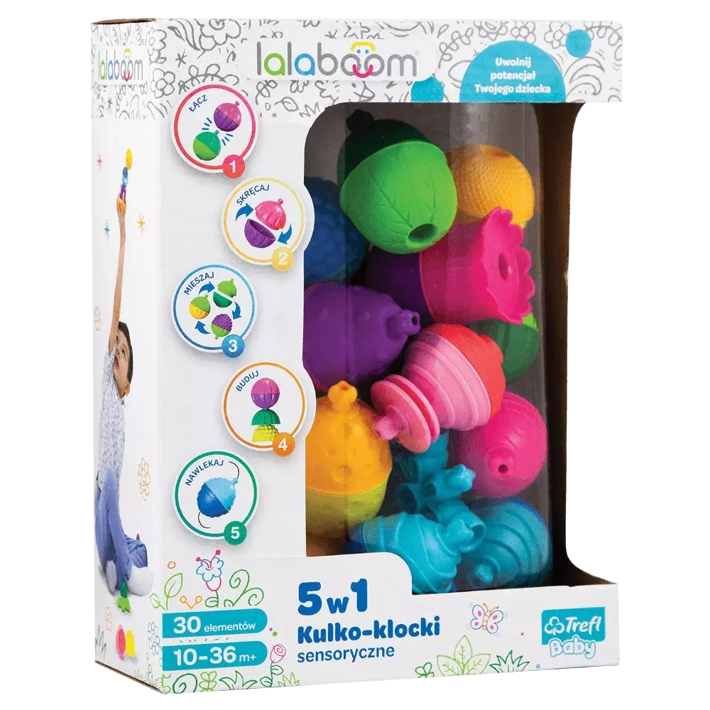 Lalaboom Zestaw kulko-klocków 30 elementy 610796 | ZABAWKI \ Klocki ...
