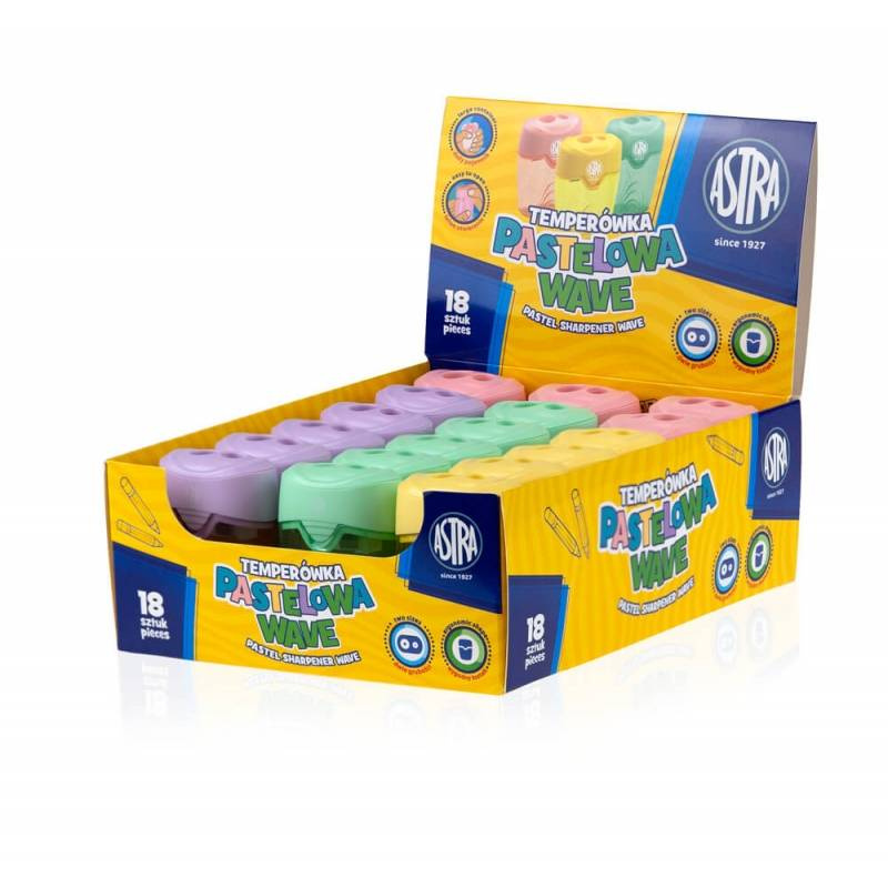 Temperówka z dwoma otworami astra wave pastelowa 144405 | ART. SZKOLNE ...