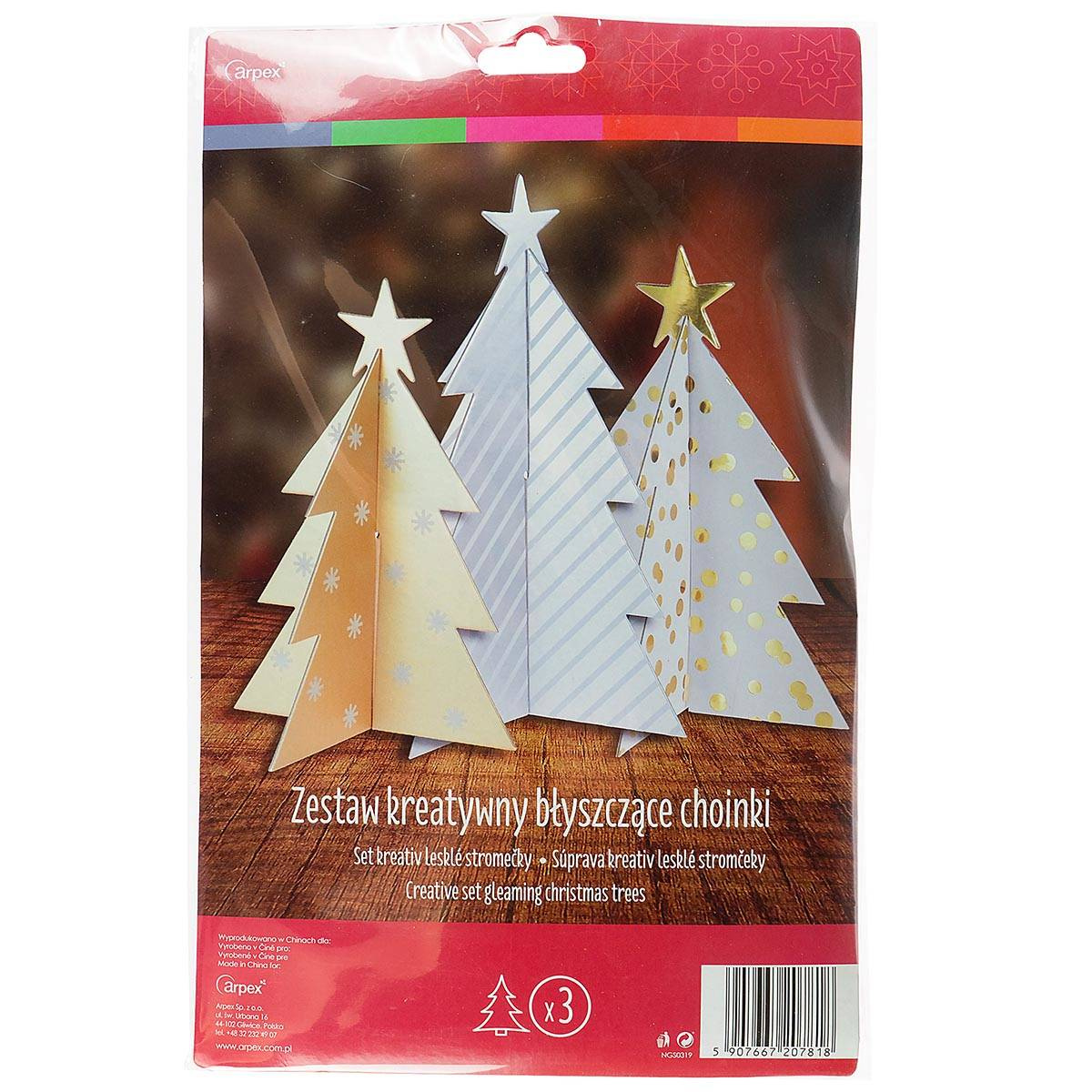 Zestaw kreatywny błyszczące choinki 3szt 207818 | PARTY \ Dekoracje ...